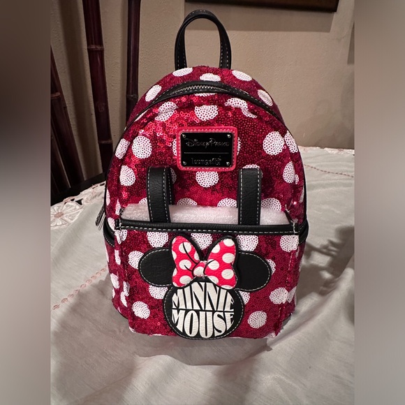 Loungefly | Bags | Disney Parks Minnie Mouse Polka Dot Red Sequins ...